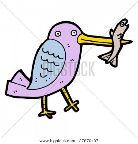 Bird Catching Fish Vector & Photo (Free Trial) | Bigstock