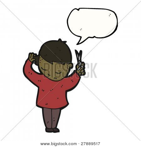 Cartoon Boy Cutting Vector & Photo (Free Trial) | Bigstock