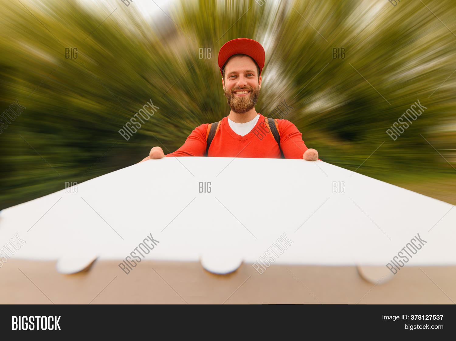 Food Delivery Man Red Image & Photo (Free Trial) | Bigstock