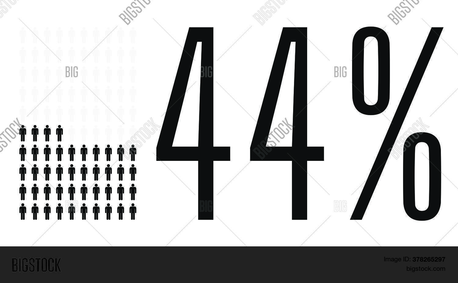 Forty Four Percent Vector & Photo (Free Trial) | Bigstock