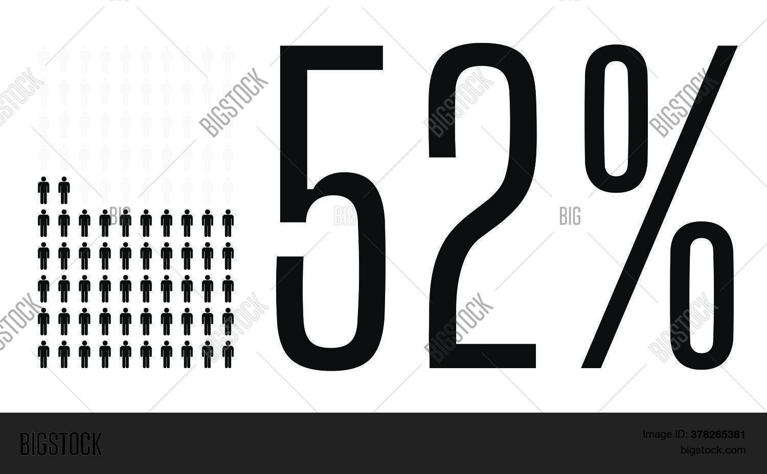 Fifty Two Percent Vector & Photo (Free Trial) | Bigstock