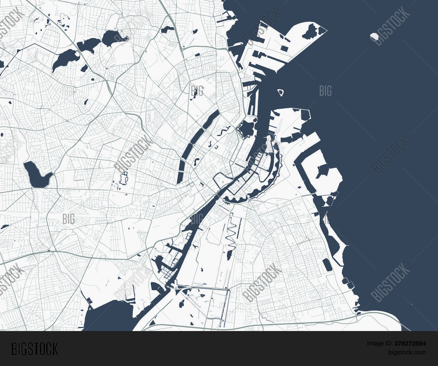Copenhagen City Map Vector & Photo (Free Trial) | Bigstock