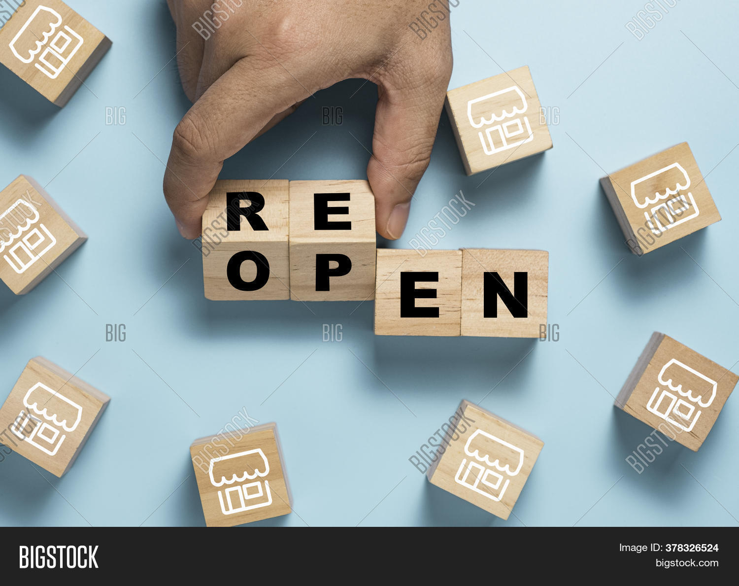 Hand Flipping Reopen Image & Photo (Free Trial) | Bigstock