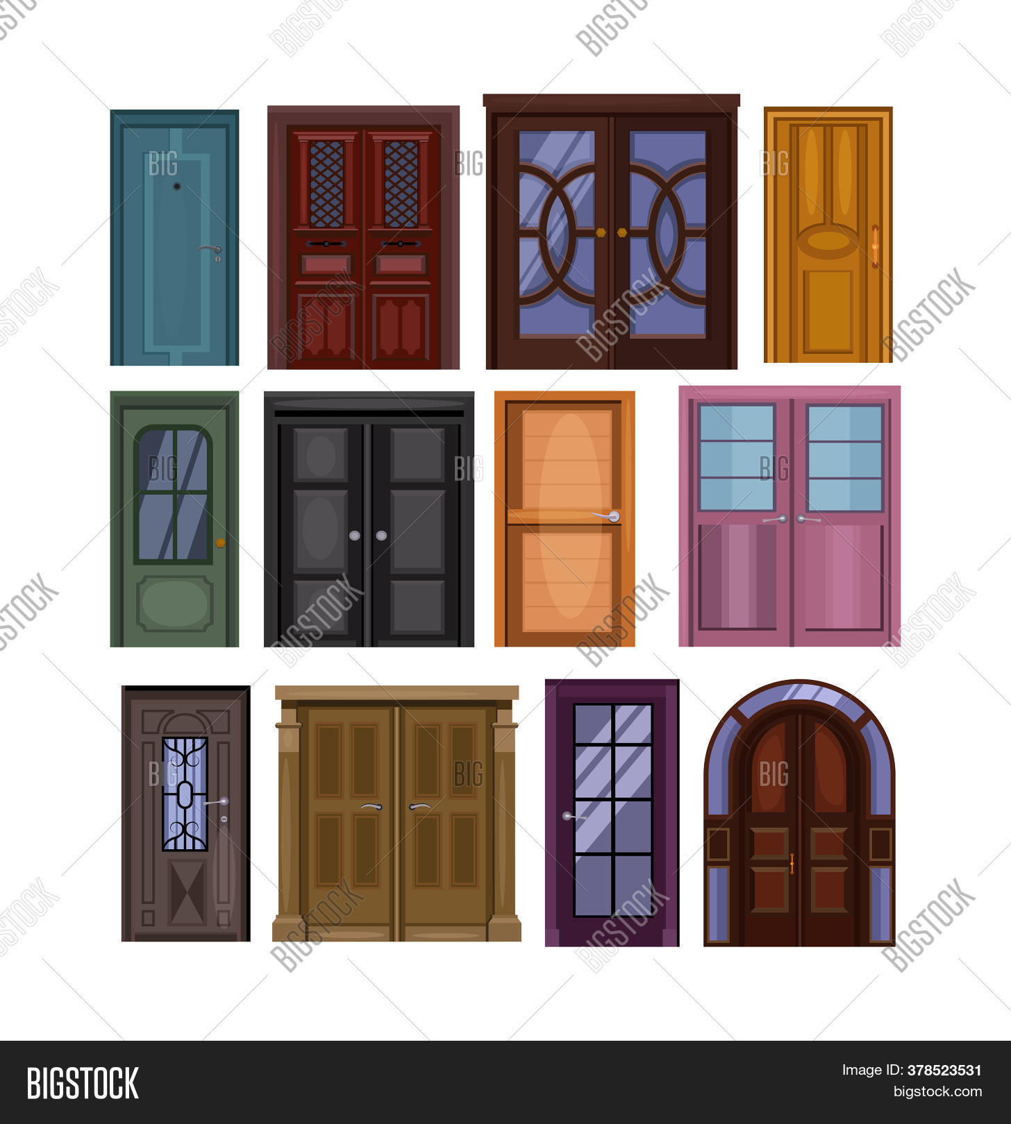 Door Set Illustration Image & Photo (Free Trial) | Bigstock