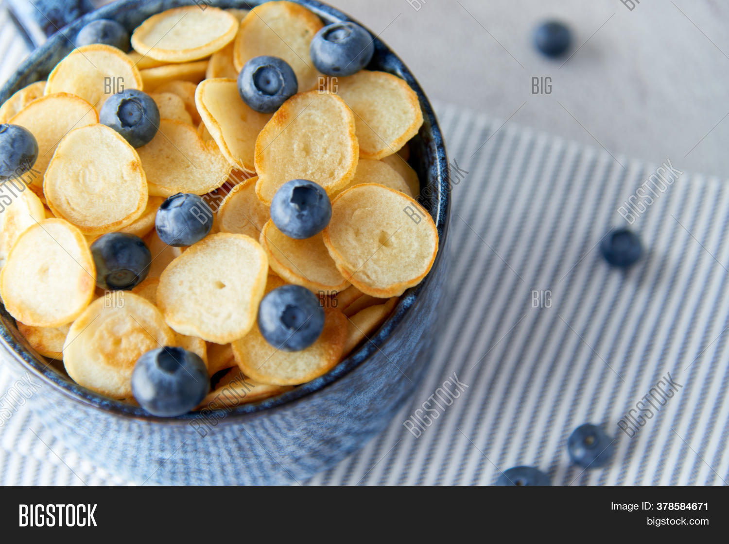 Blue Bowl Mini Pancake Image & Photo (Free Trial) | Bigstock