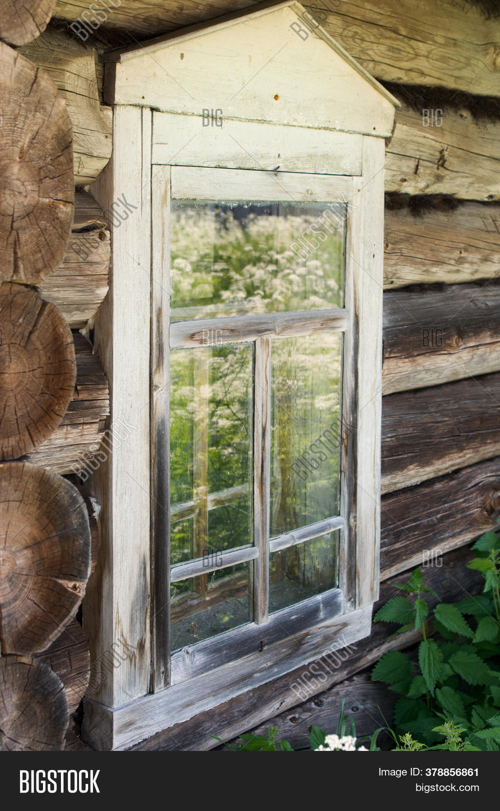 Wooden Window Old Log Image & Photo (Free Trial) | Bigstock