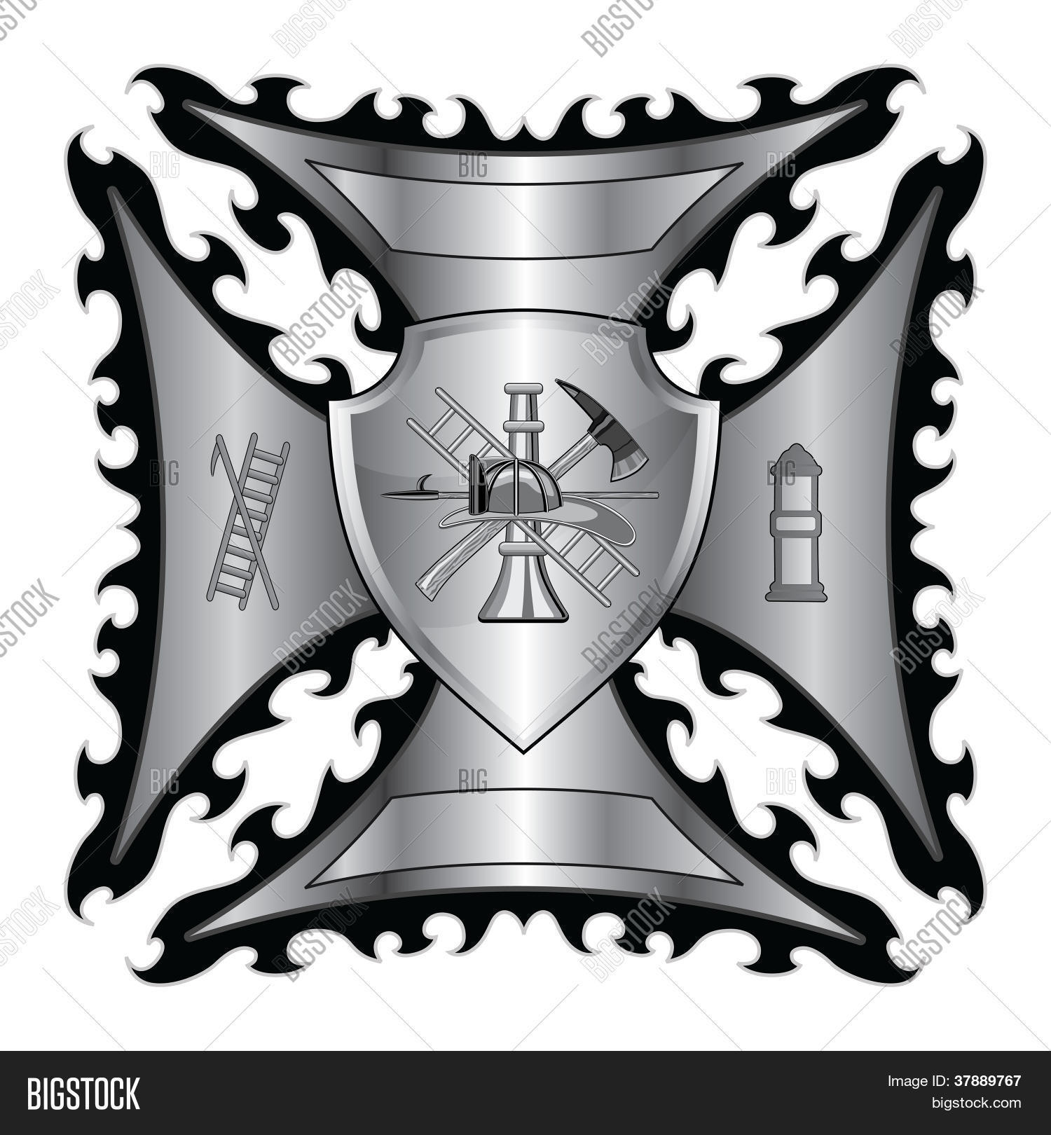 Firefighter Cross Vector & Photo (Free Trial) | Bigstock