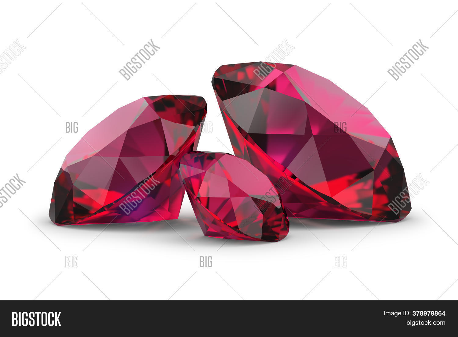 Three Round Rubies. 3d Image & Photo (Free Trial) | Bigstock