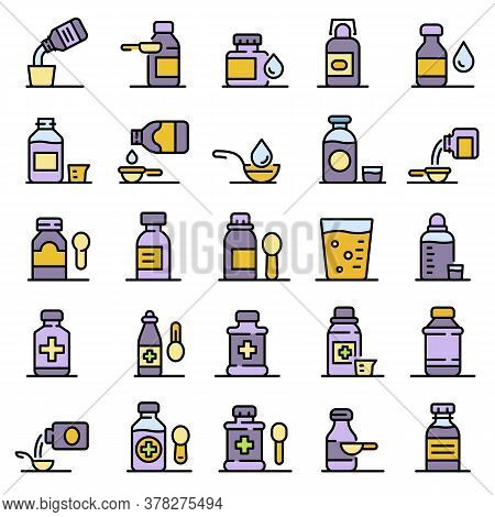Cough Syrup Icons Set Vector & Photo (Free Trial) | Bigstock