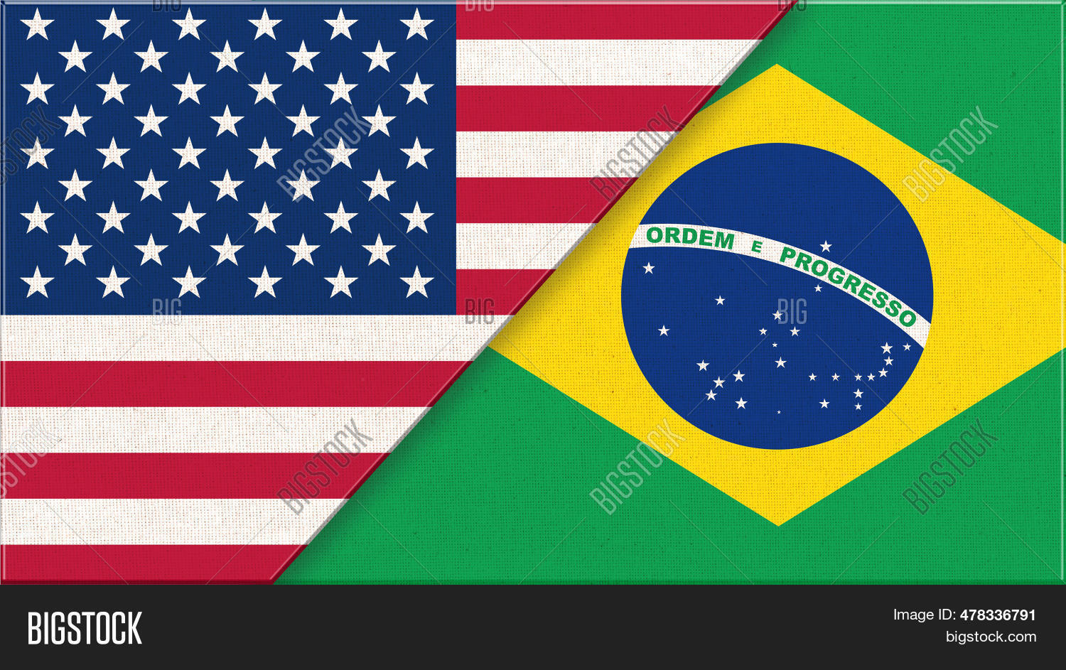 Flags Usa Brazil. Image & Photo (Free Trial) | Bigstock