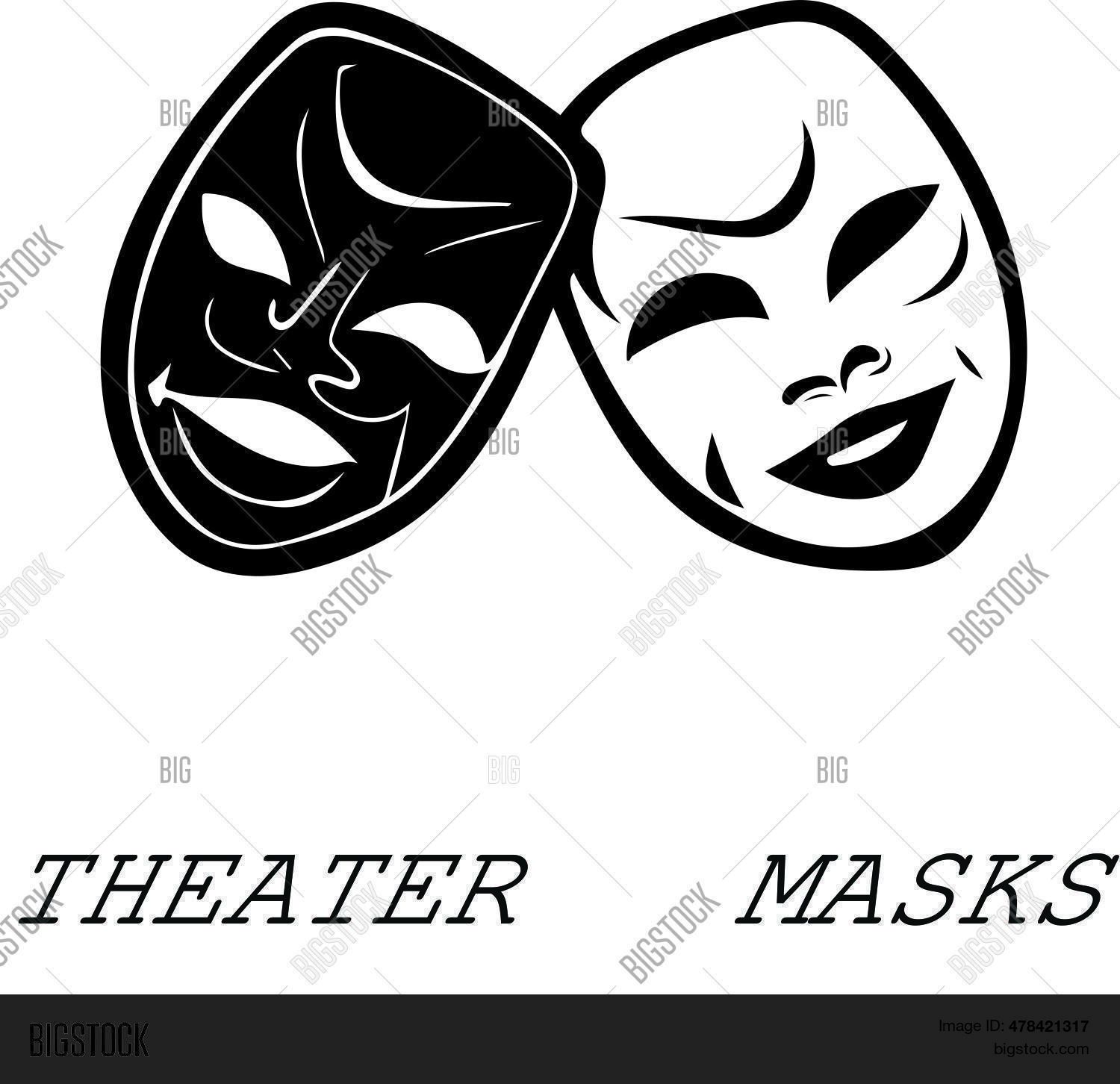 Theater Masks Logo Vector & Photo (Free Trial) | Bigstock