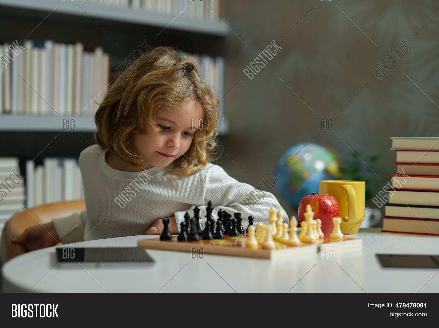 Kid Playing Chess Room Image & Photo (Free Trial) | Bigstock