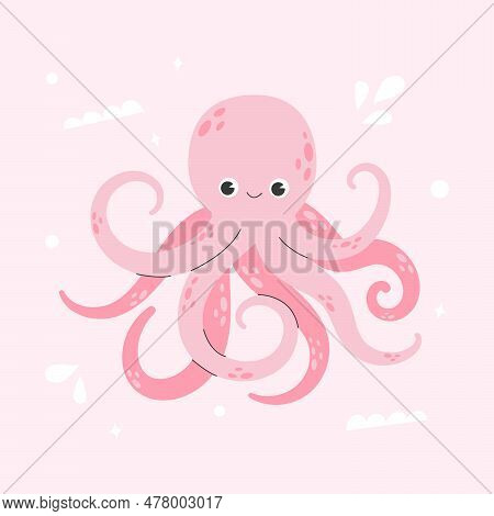 Cute Smiling Octopus Vector & Photo (Free Trial) | Bigstock