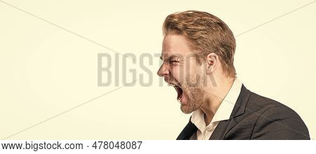 Angry Man Face Side View