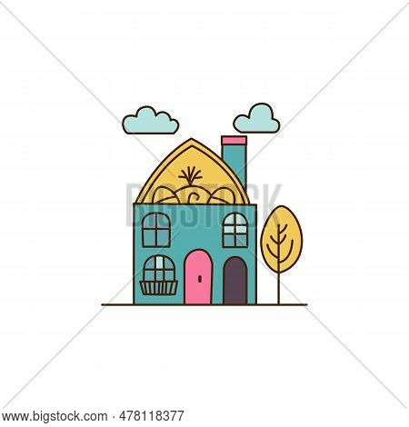 Blue House Vector Vector & Photo (Free Trial) | Bigstock