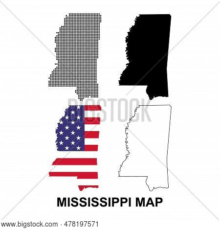 Mississippi State Outline Vector