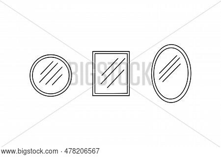 Set Vector Mirrors Vector & Photo (Free Trial) | Bigstock
