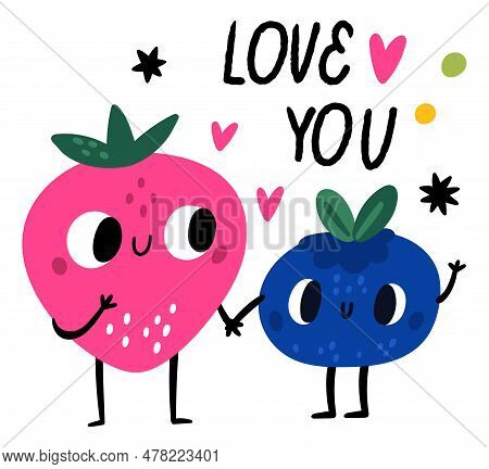 Cute Fruits Character Vector & Photo (Free Trial) | Bigstock