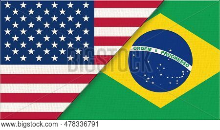 Flags Usa Brazil. Image & Photo (Free Trial) | Bigstock