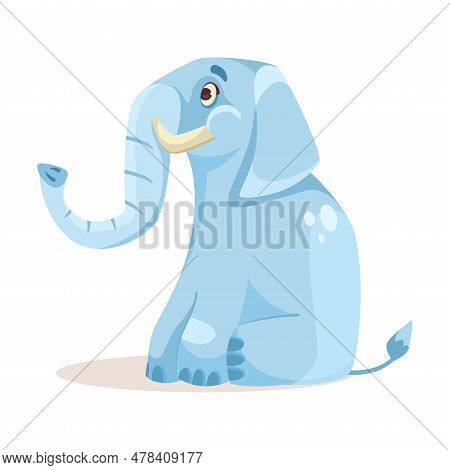 Cute Blue Elephant Vector & Photo (Free Trial) | Bigstock