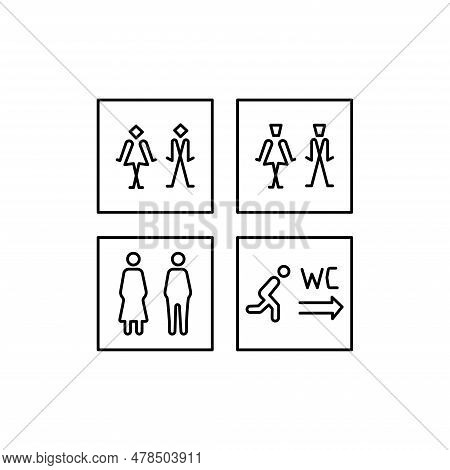 Wc Icon Set. Toilet Vector & Photo (Free Trial) | Bigstock