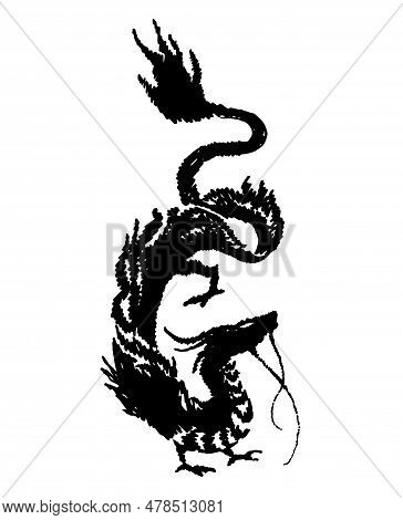 Chinese S Dragon Ink Vector & Photo (Free Trial) | Bigstock
