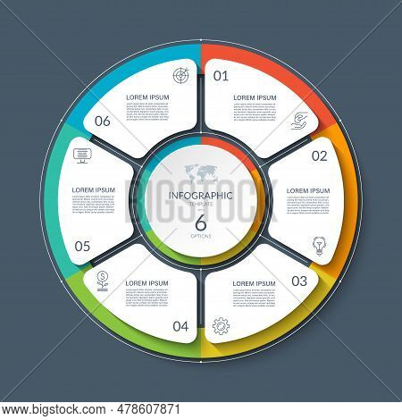 Infographic Circle 6 Vector & Photo (Free Trial) | Bigstock