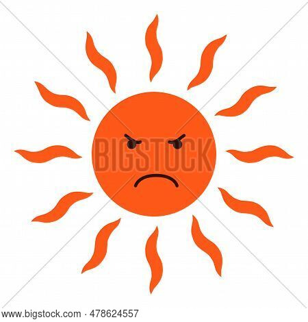Angry Sun Emoji. Red Vector & Photo (Free Trial) | Bigstock