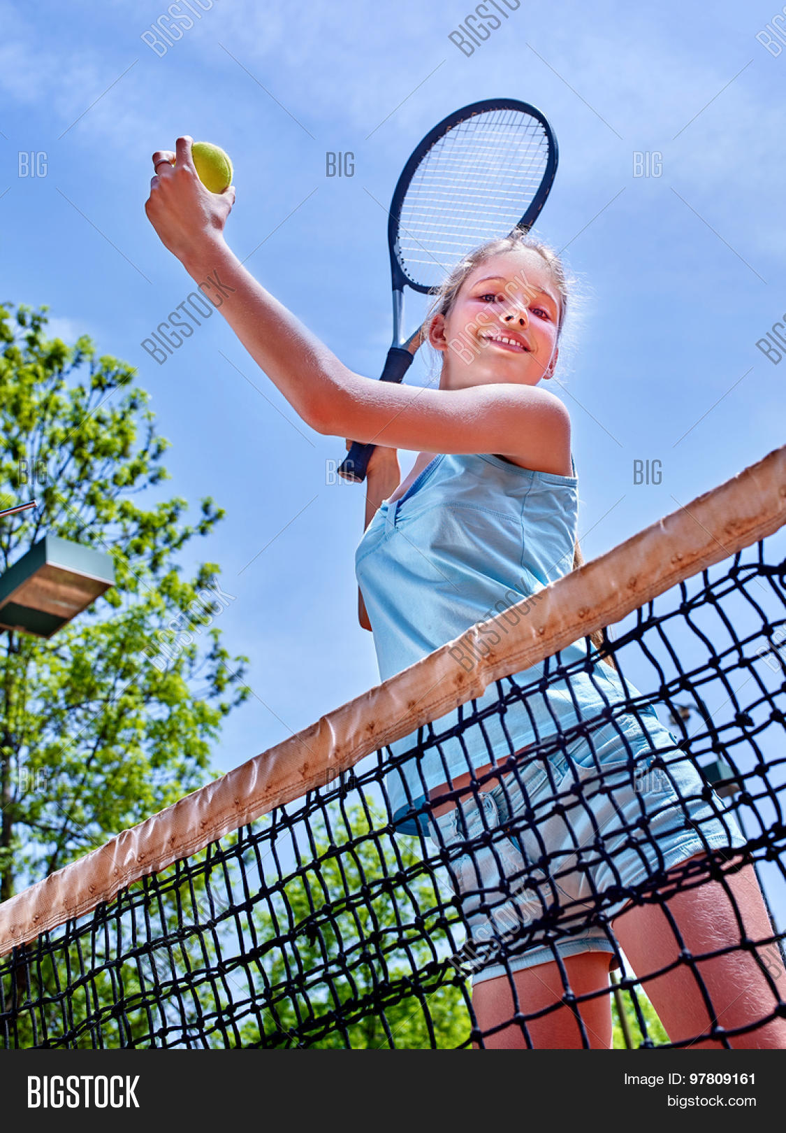 Girl Holding Racket Image & Photo (Free Trial) | Bigstock
