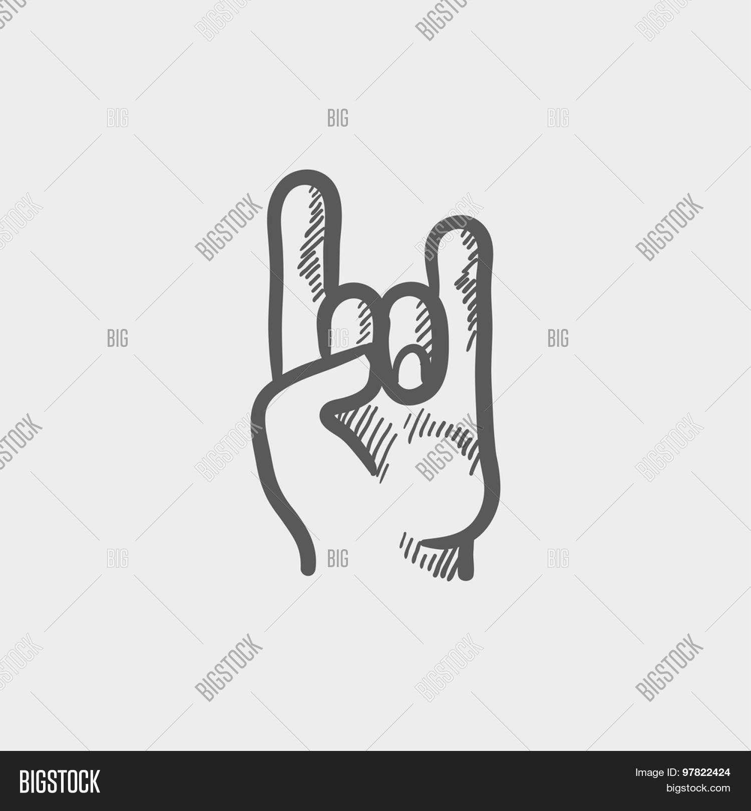 Rock Roll Hand Sign Vector & Photo (Free Trial) | Bigstock
