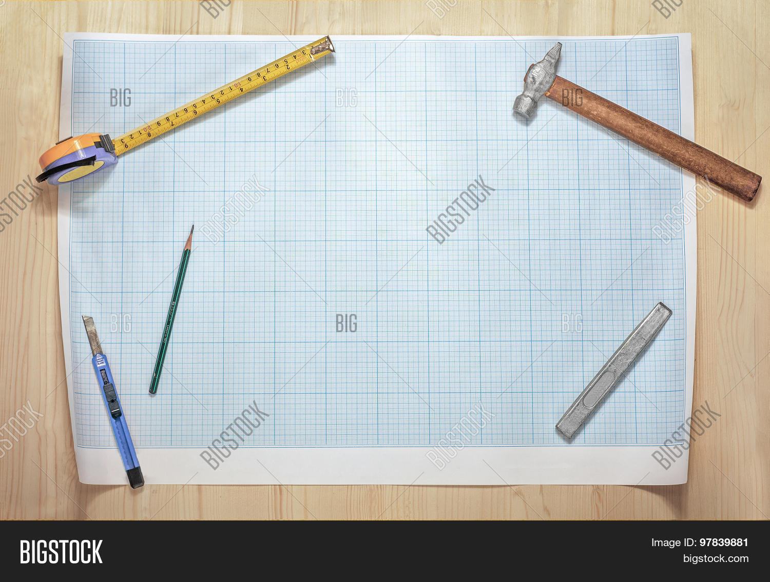 Blank Blueprint On Image & Photo (Free Trial) | Bigstock