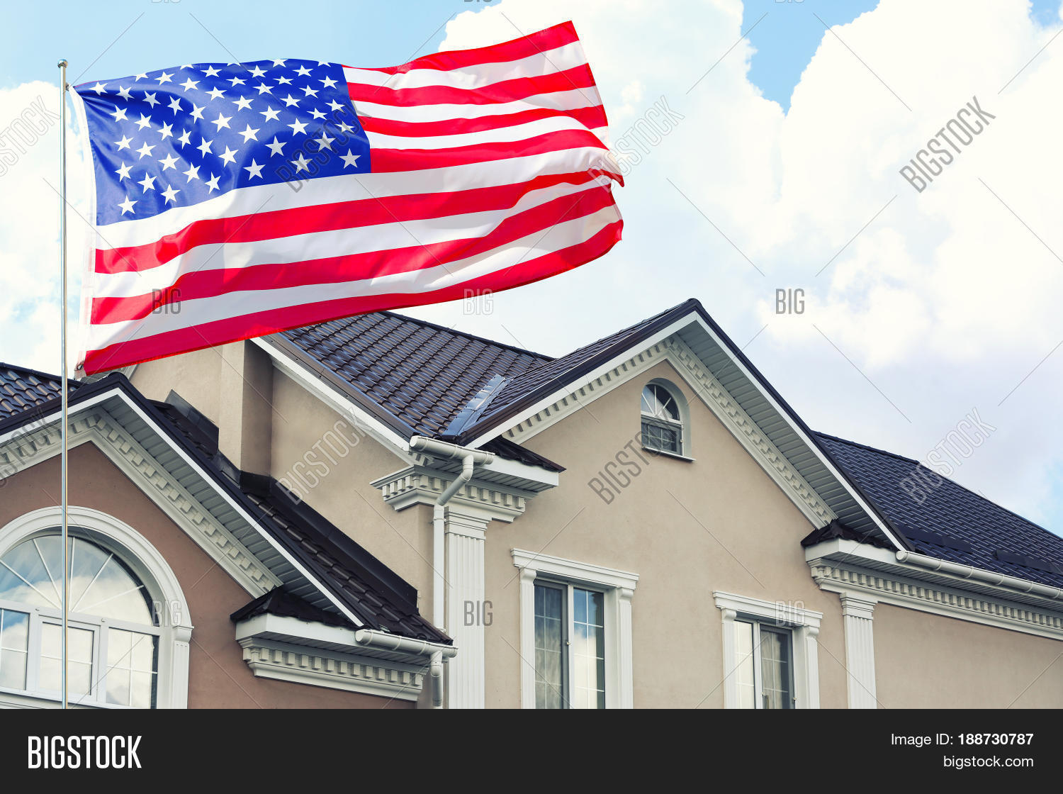 Waving USA Flag House Image & Photo (Free Trial) | Bigstock