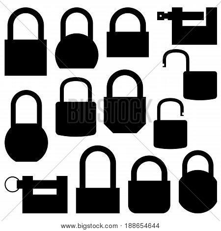 Set Black Icons Lock Vector & Photo (Free Trial) | Bigstock