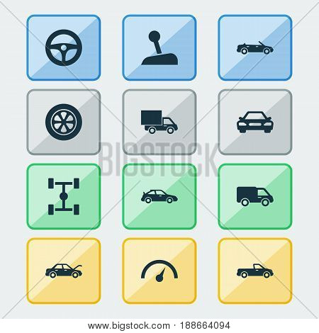 Automobile Icons Set Vector & Photo (Free Trial) | Bigstock