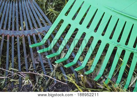 Two Rakes Shed Wall Image & Photo (Free Trial) | Bigstock