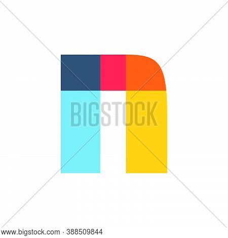 N Letter Logo Colored Vector & Photo (Free Trial) | Bigstock