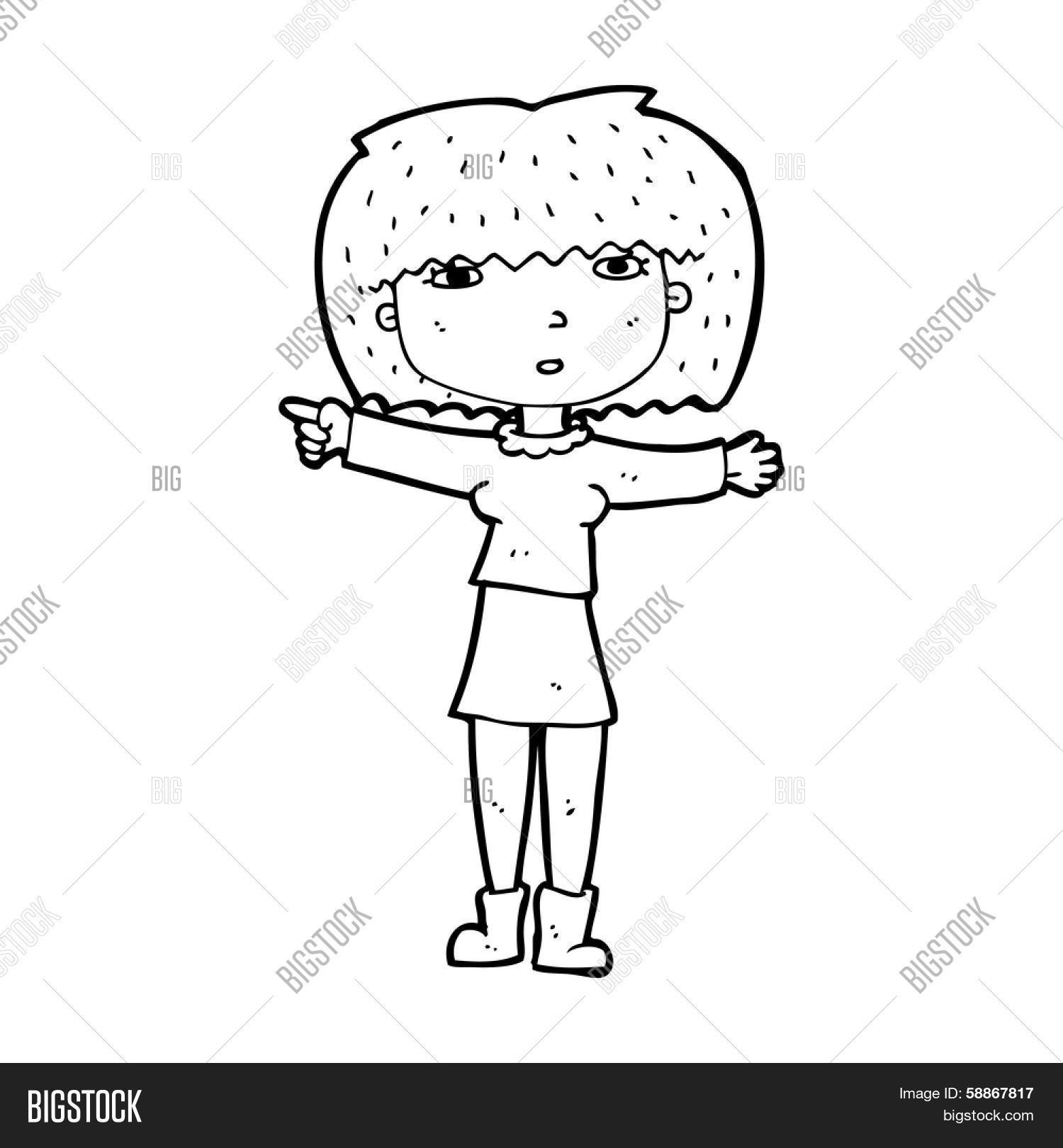 Cartoon Girl Pointing Image & Photo (Free Trial) | Bigstock