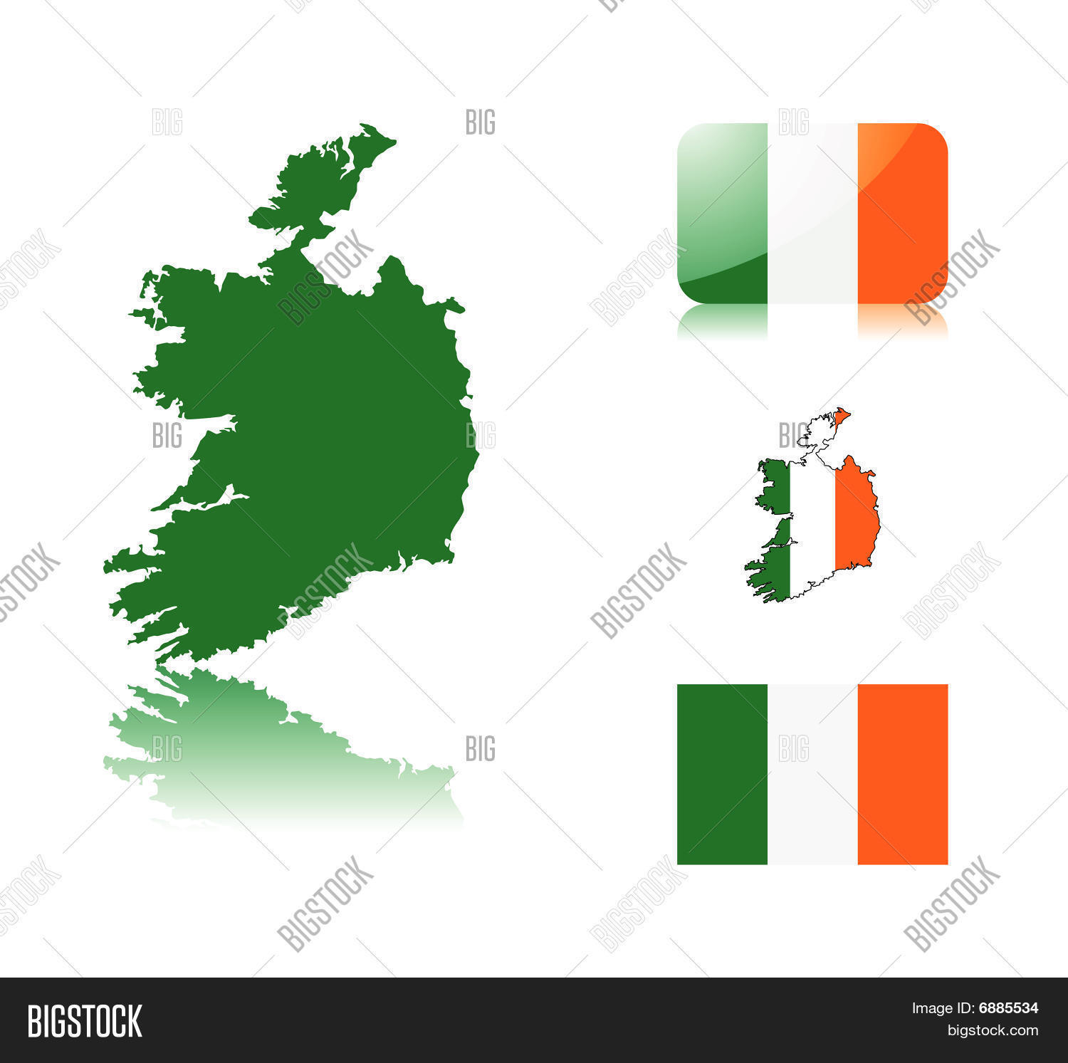 Irish Map Flags Vector & Photo (Free Trial) | Bigstock