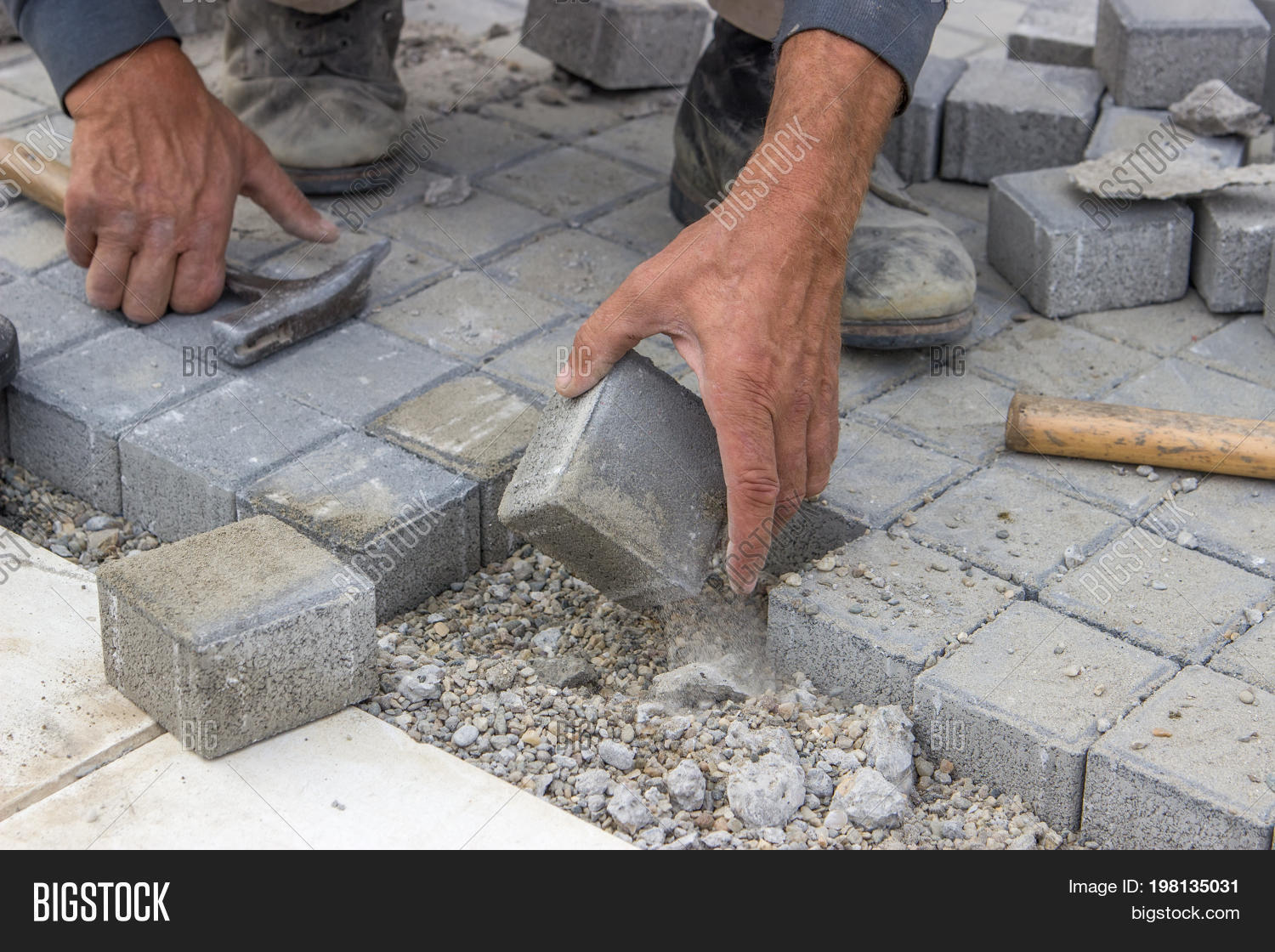 Laying Concrete Brick Image & Photo (Free Trial) | Bigstock