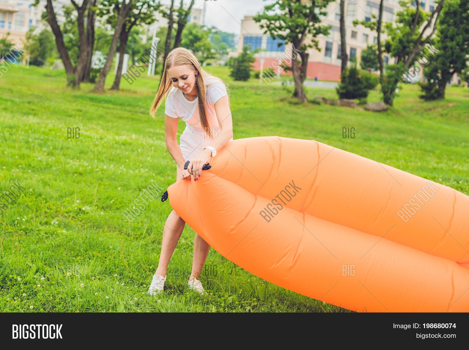 Woman Tries Inflate Image & Photo (Free Trial) | Bigstock