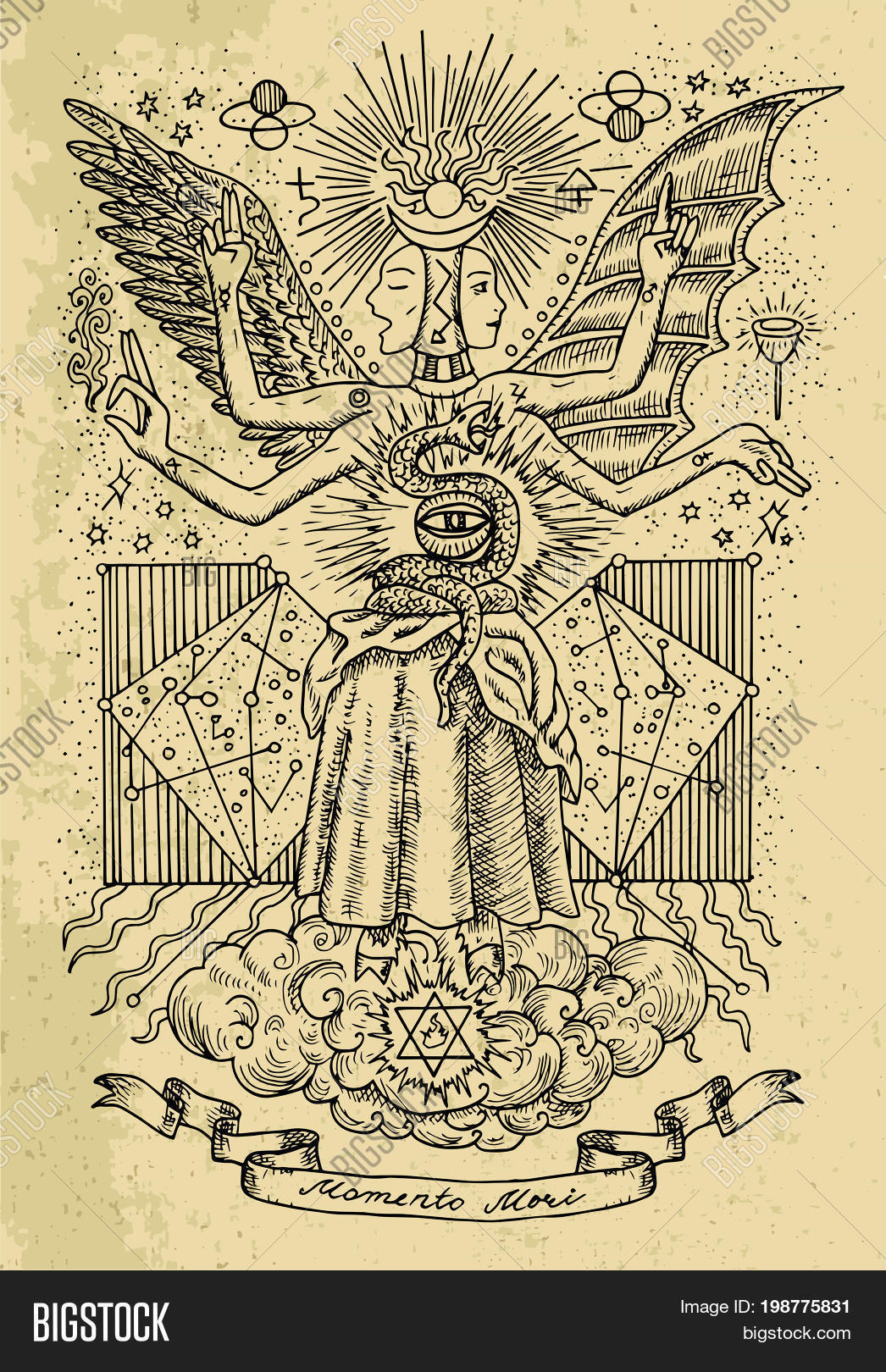 Mystic Occult Drawing Vector & Photo (Free Trial) | Bigstock