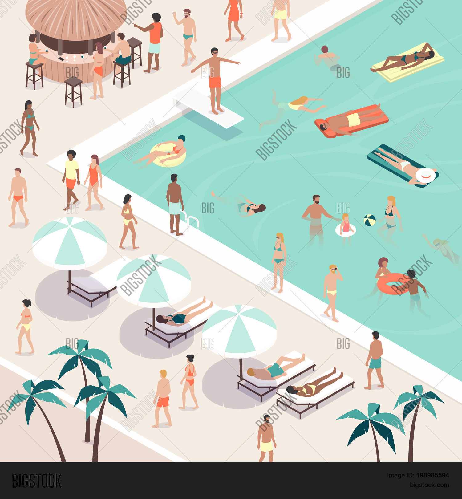 Summer Pool Party Vector & Photo (Free Trial) | Bigstock