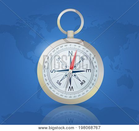 Compass On World Map Image & Photo (Free Trial) | Bigstock