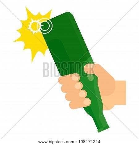 Hit Bottle. Hand Vector & Photo (Free Trial) | Bigstock