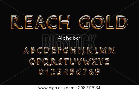 Reach Gold Alphabet Vector & Photo (Free Trial) | Bigstock