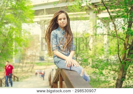 Glad Girl Sitting On Image & Photo (Free Trial) | Bigstock