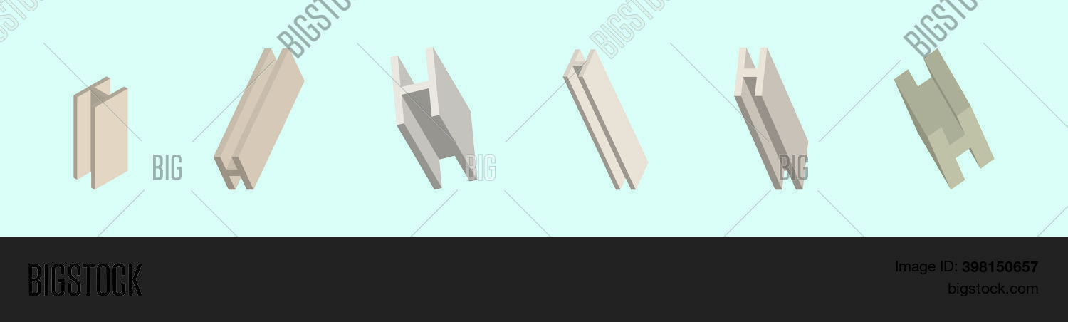 Set Steel Beam Vector & Photo (Free Trial) | Bigstock