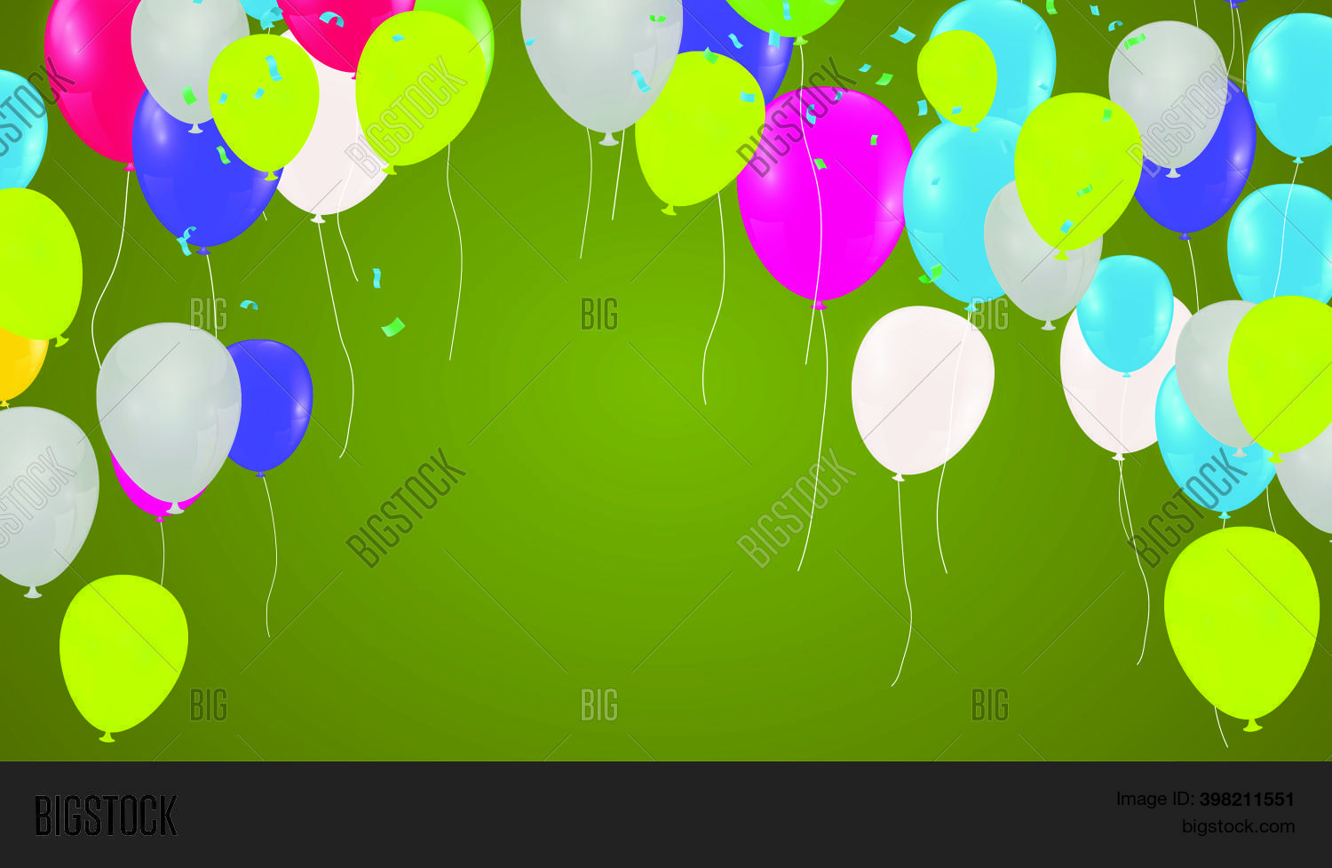 Green Party Balloons Vector & Photo (Free Trial) | Bigstock