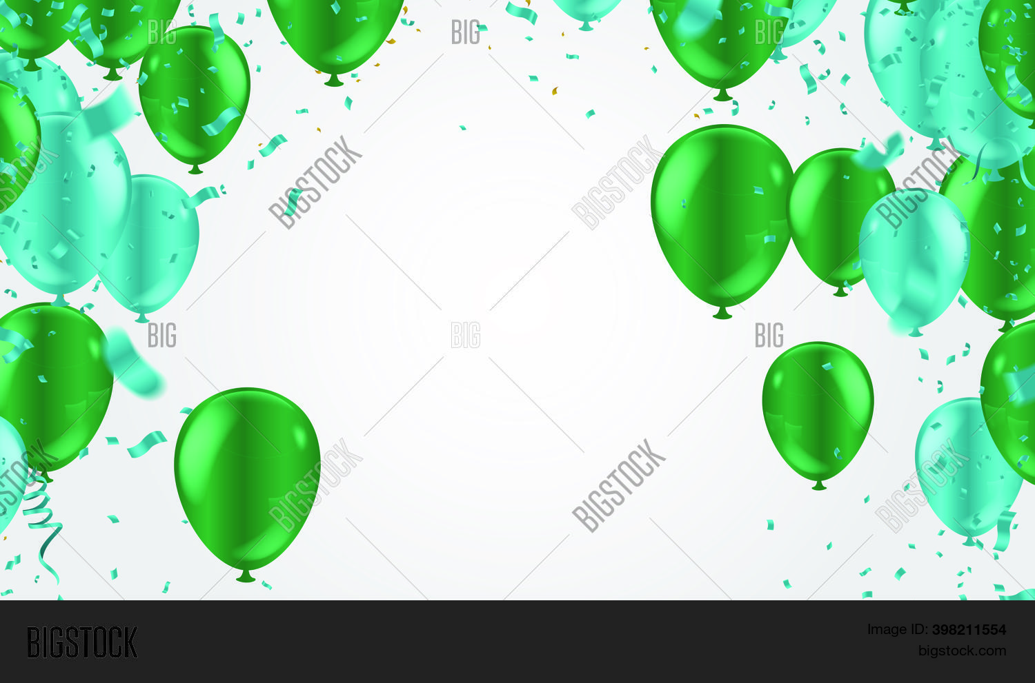 Green Party Balloons Vector & Photo (Free Trial) | Bigstock