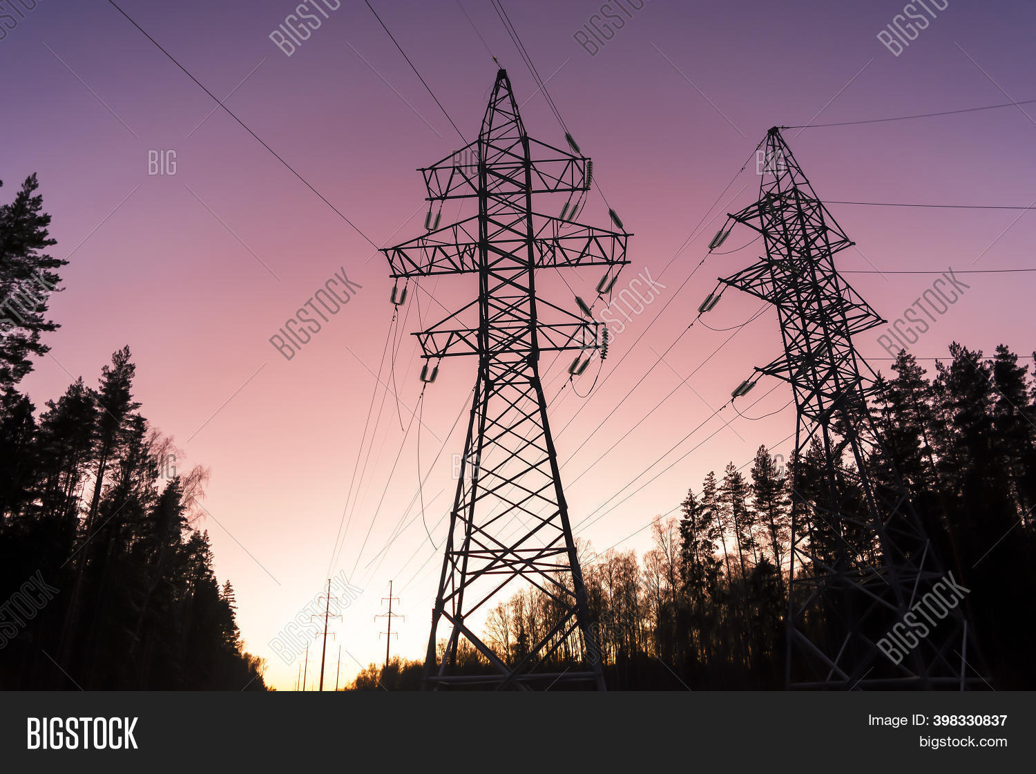 Power Line Sunset. Image & Photo (Free Trial) | Bigstock